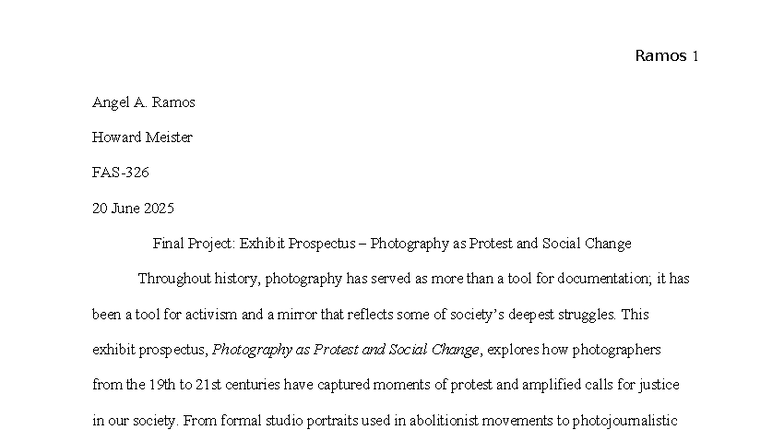 7-2 Final Project: Photography as Protest and Social Change - Studocu