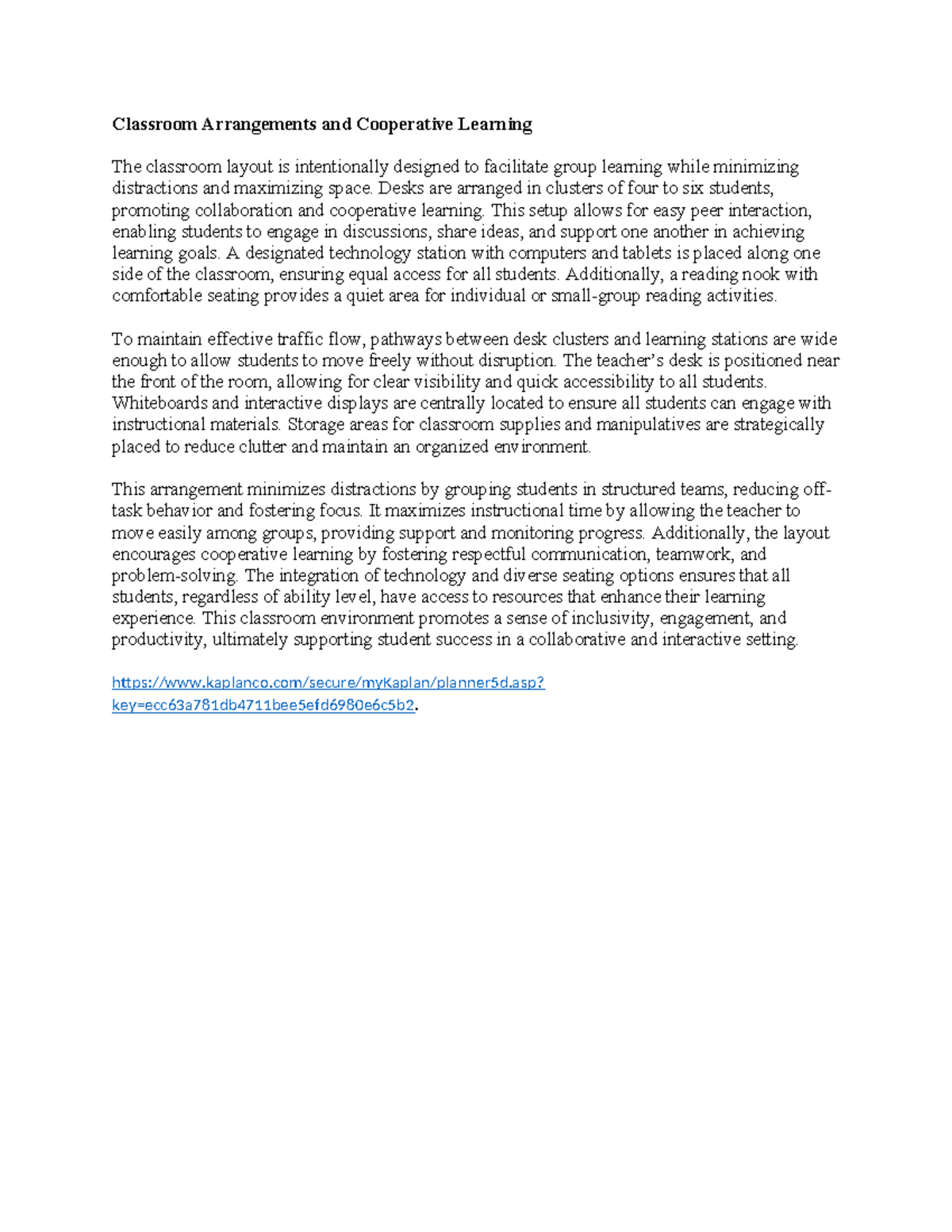 Classroom Arrangements for Cooperative Learning: Strategies and ...
