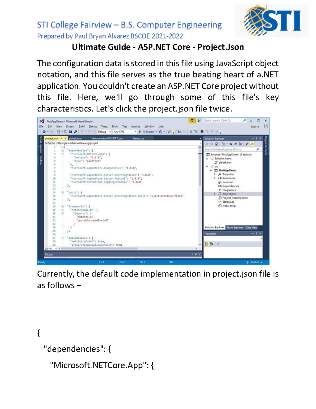 Ultimate Guide - ASP.NET Core - Project - Prepared by Paul Bryan Alvarez BSCOE 2021- Ultimate ...