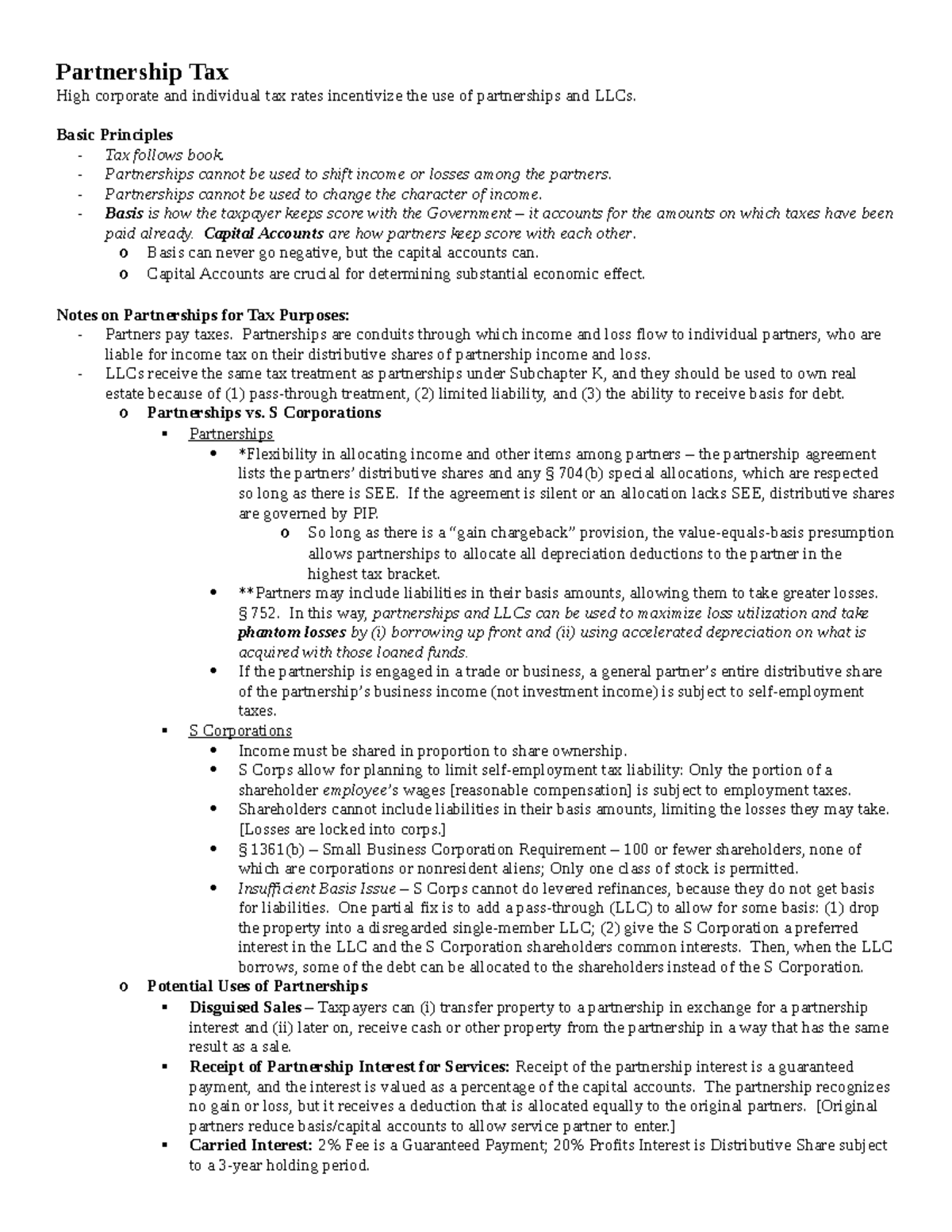 Taxation of Partnerships: Key Principles and Operational Insights - Studocu