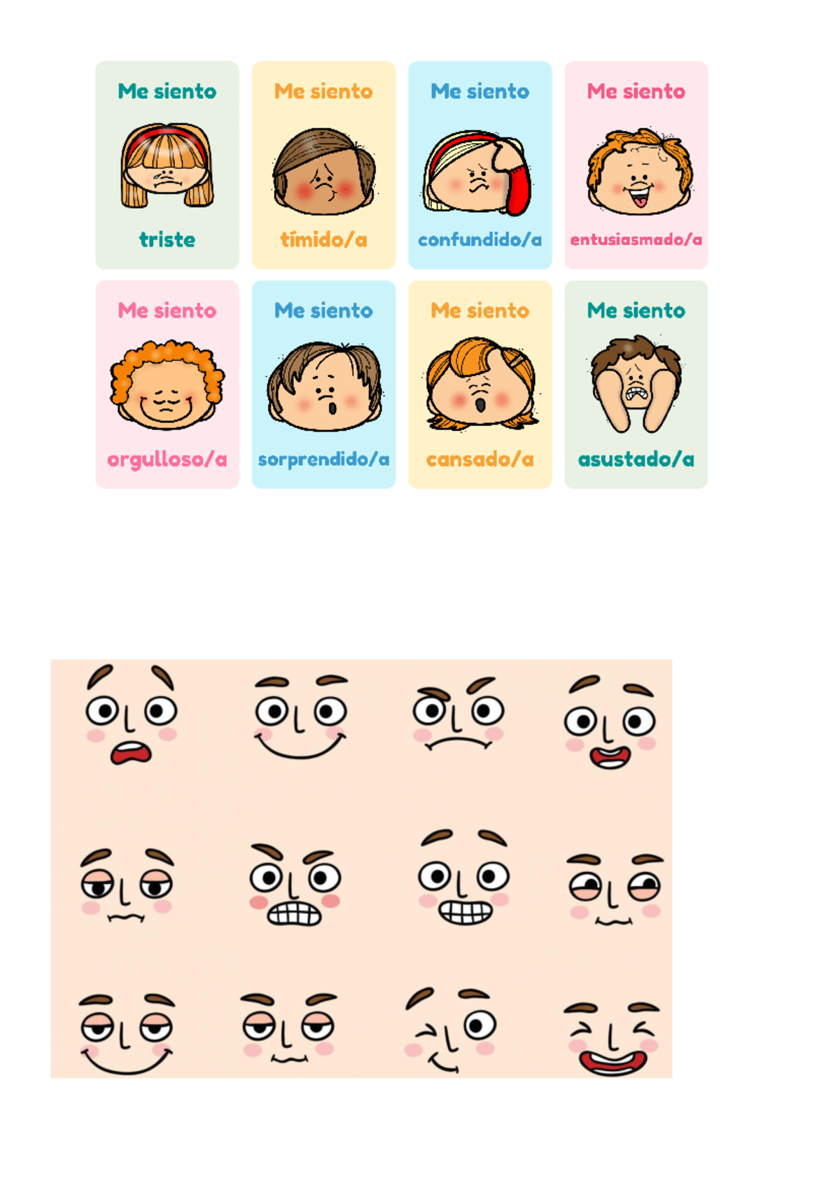 Emociones - DDDDDD - matematicas - Me Me siento Me siento timido/a Me ...