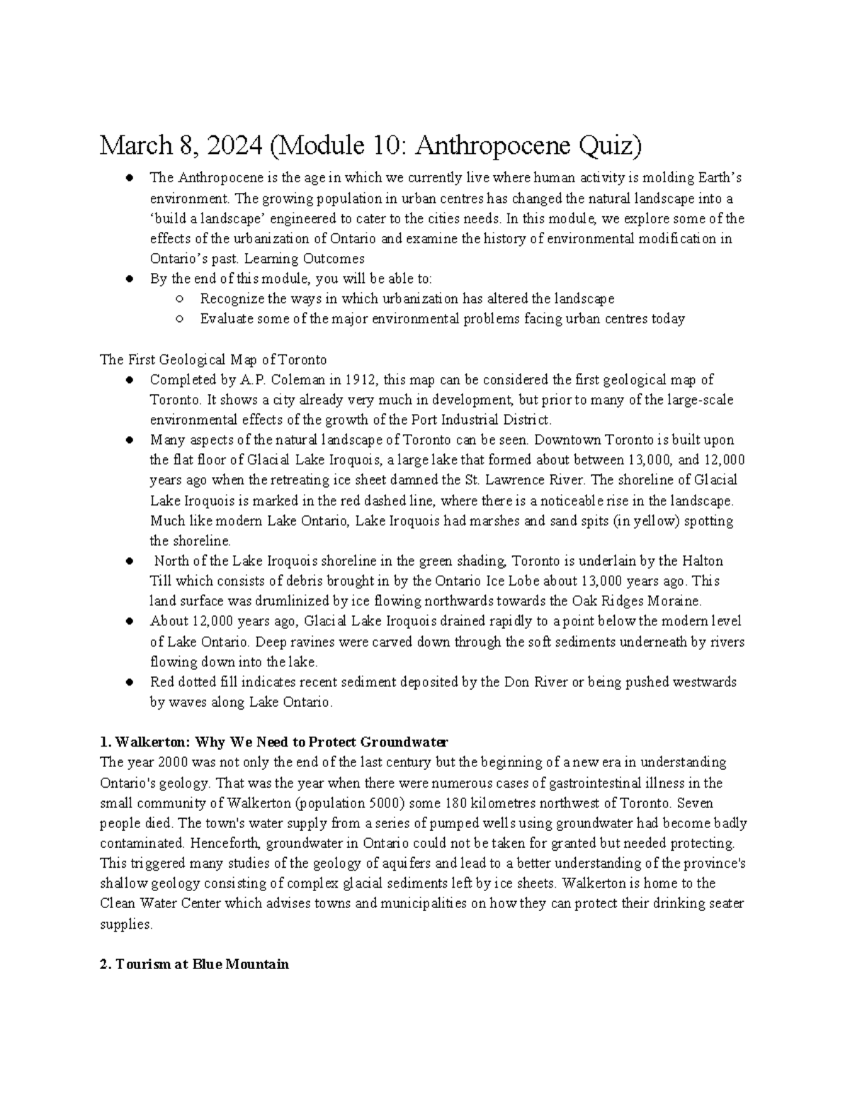 Module 10: Anthropocene Quiz Insights and Key Concepts - Studocu