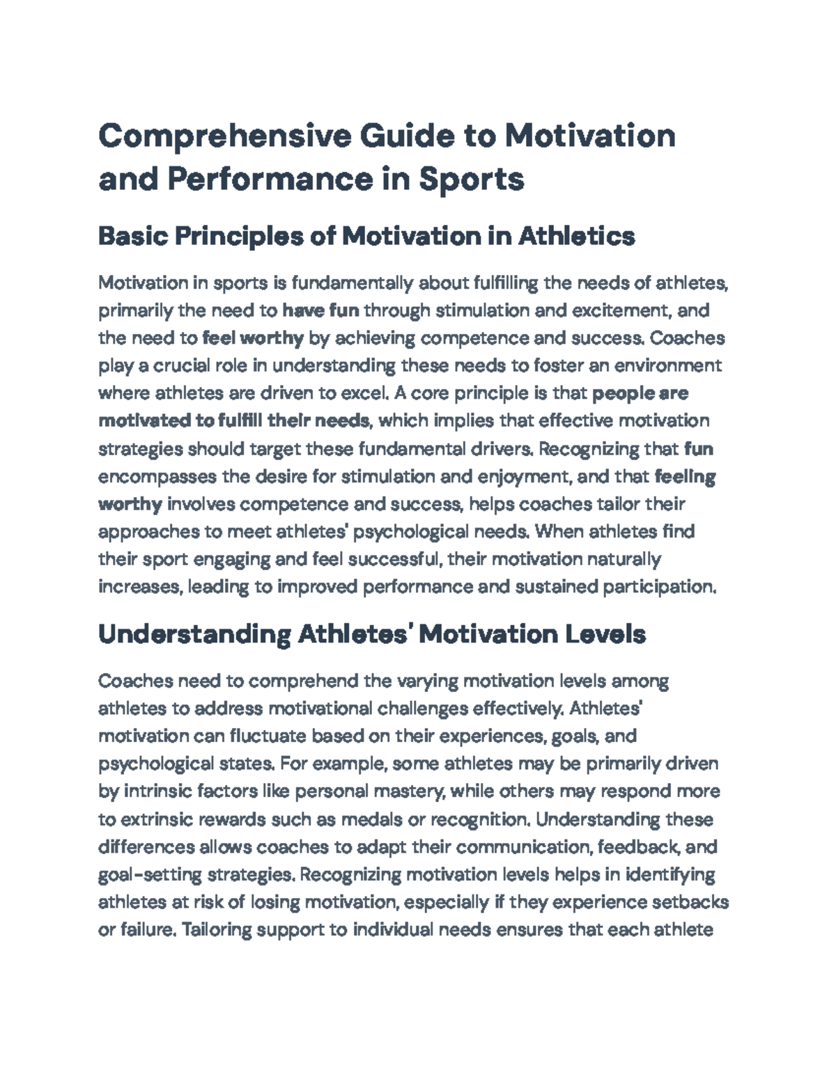 Comprehensive Strategies for Athlete Motivation & Performance ...