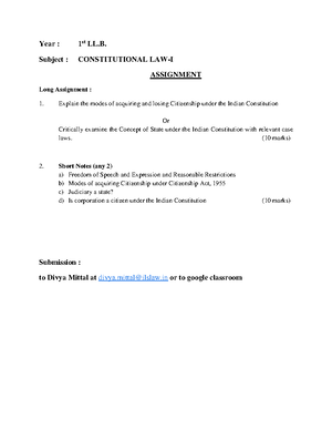 Practical Paper Assignments 3 YEAR Courses - INDIAN INSTITUTE OF LEGAL ...