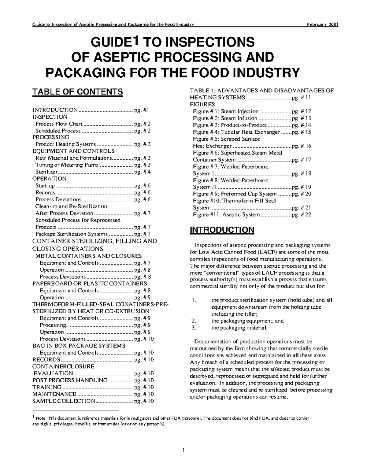 Aseptic Processing & Packaging Inspection Guide for Food Industry (ASEPTICFIN) - Studocu