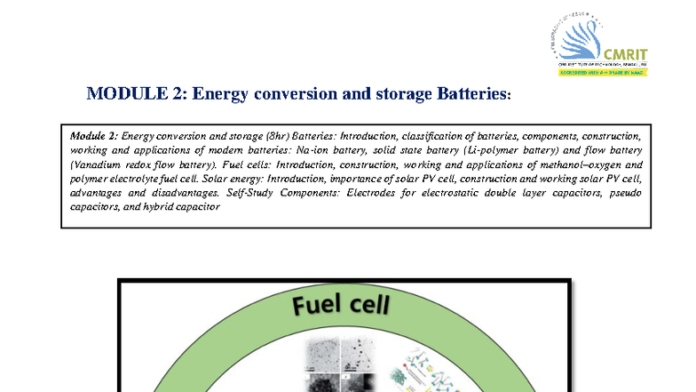 MODULE 2: Energy Conversion & Storage - Lecture Notes - Studocu