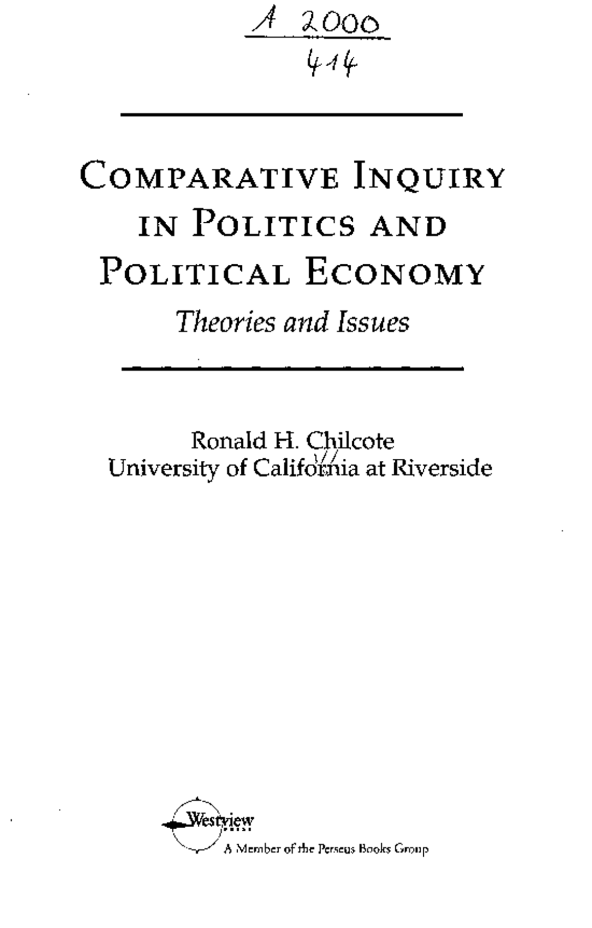 Comparative Inquiry in Politics & Political Economy: Unit 5 - Studocu