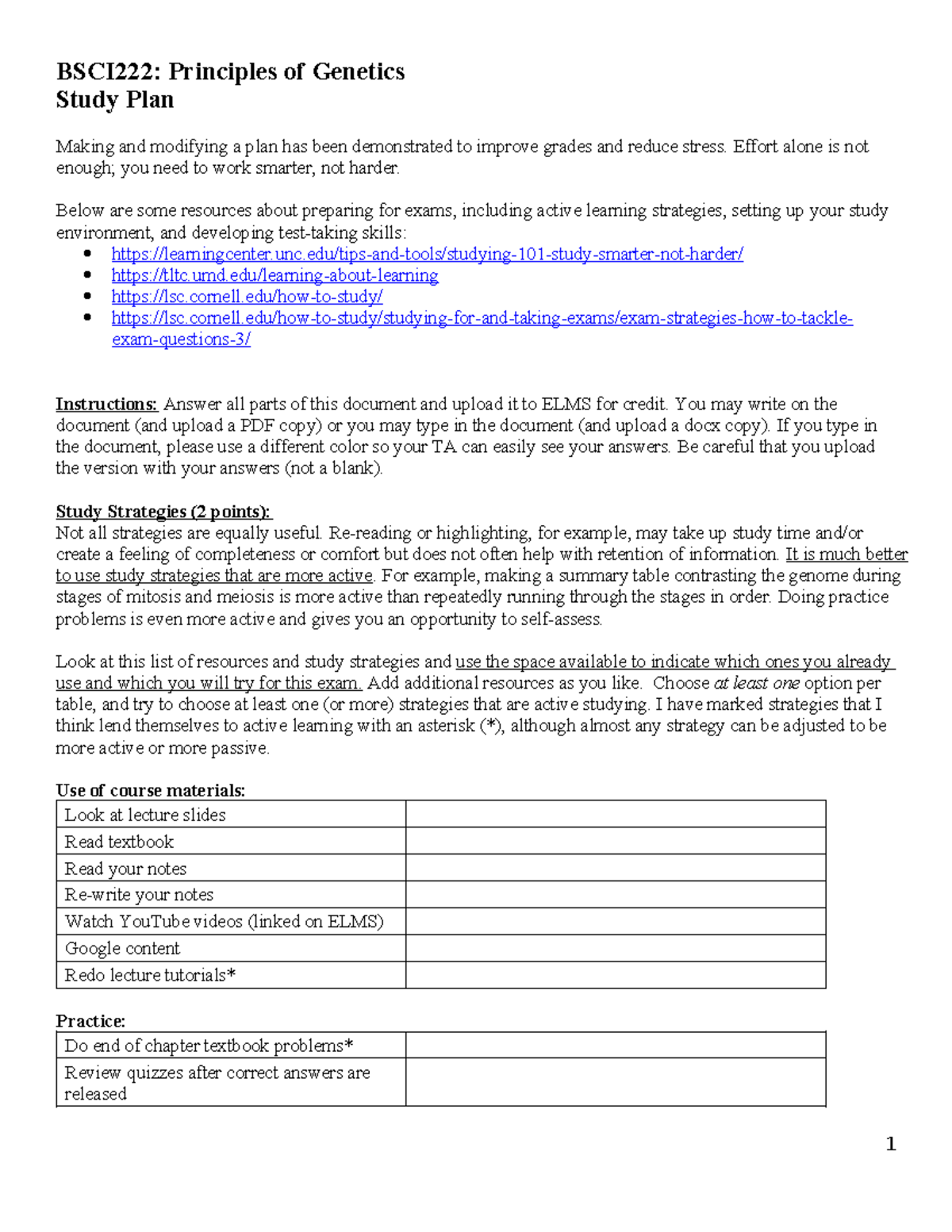 Fall 2025 BSCI222 Principles of Genetics Study Plan and Strategies ...
