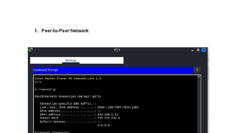 Lab 2: PC1 Network Configuration & Command Line Analysis - Studocu