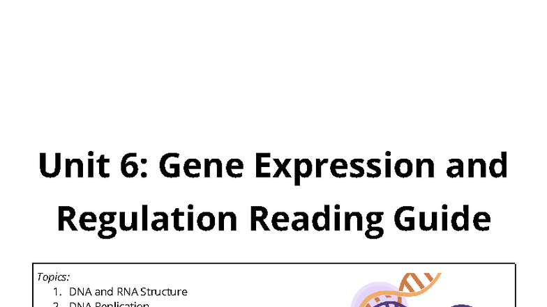 AP Biology Unit 6: Gene Expression, Regulation & Mutations Guide - Studocu
