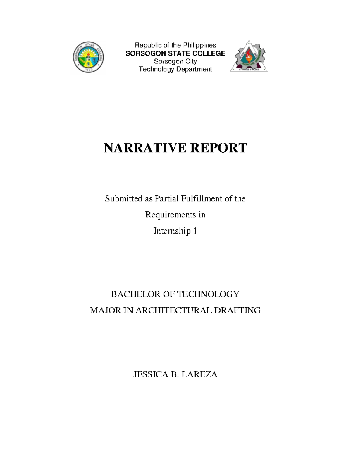 415115915-Narrative-Report - Republic of the Philippines SORSOGON STATE ...