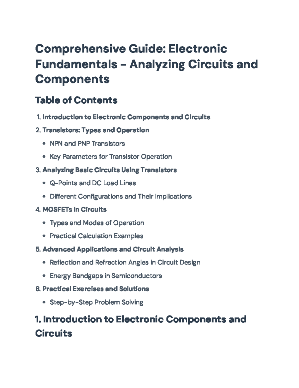 Comprehensive Guide to Analyzing Electronic Circuits and Components - Comprehensive Guide: - Studocu