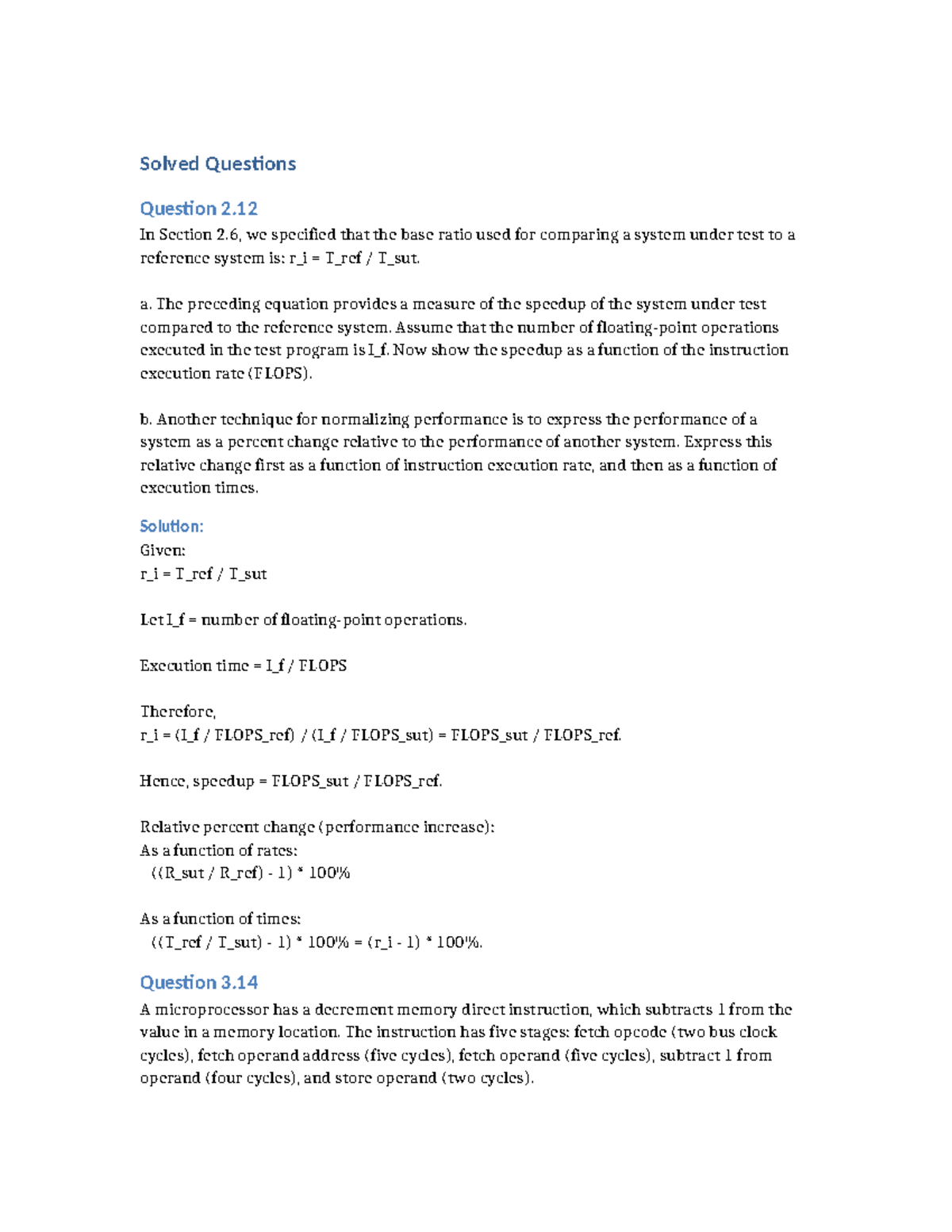 Solved Questions 2 - OOP: Speedup & Performance Analysis - Studocu