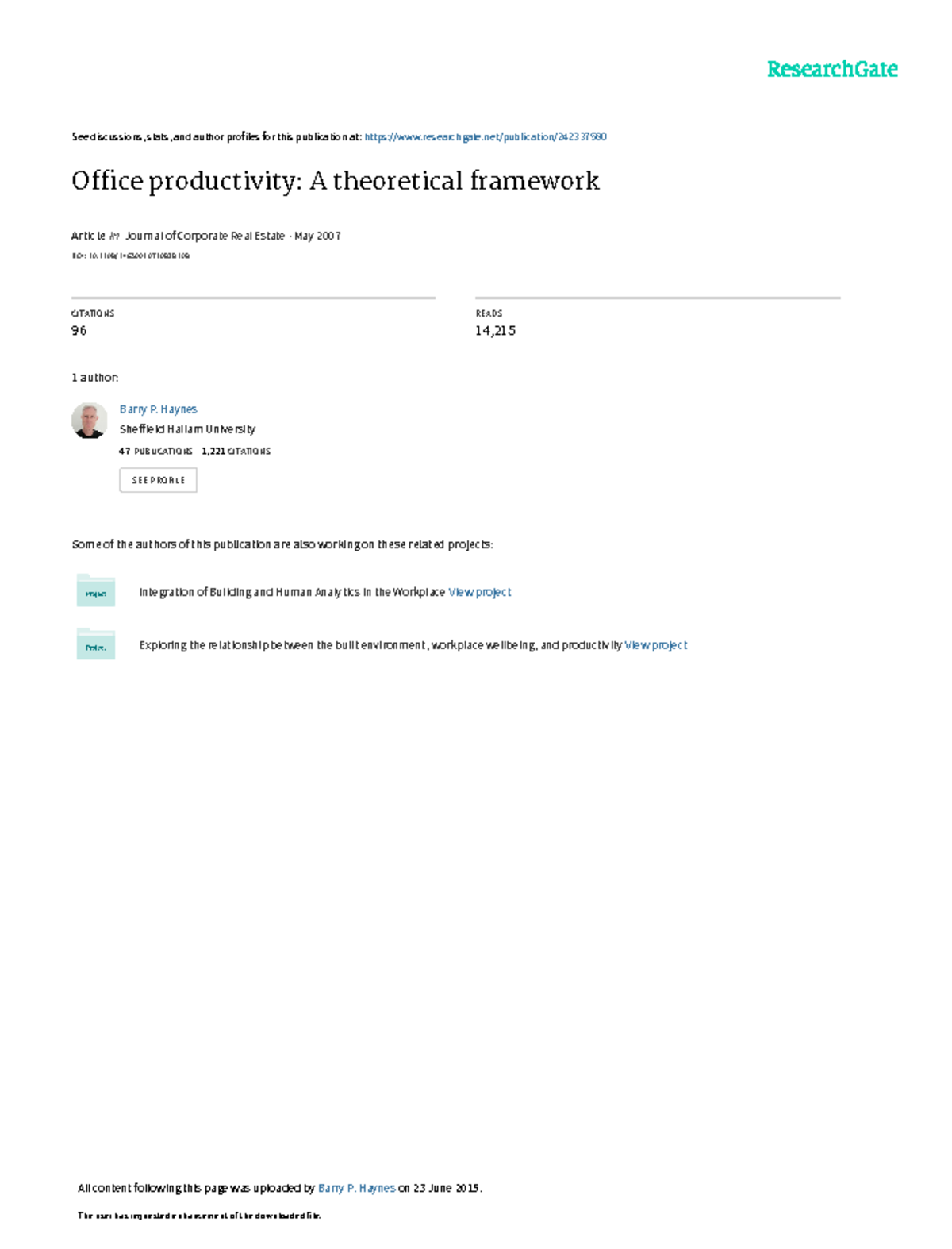 Theoretical Framework for Office Productivity: Insights & Findings ...