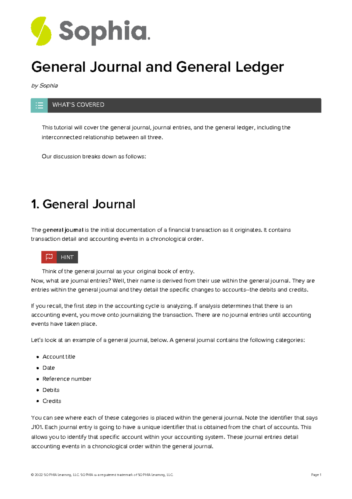 General Journal & Ledger Overview - ACC 201 Tutorial - Studocu