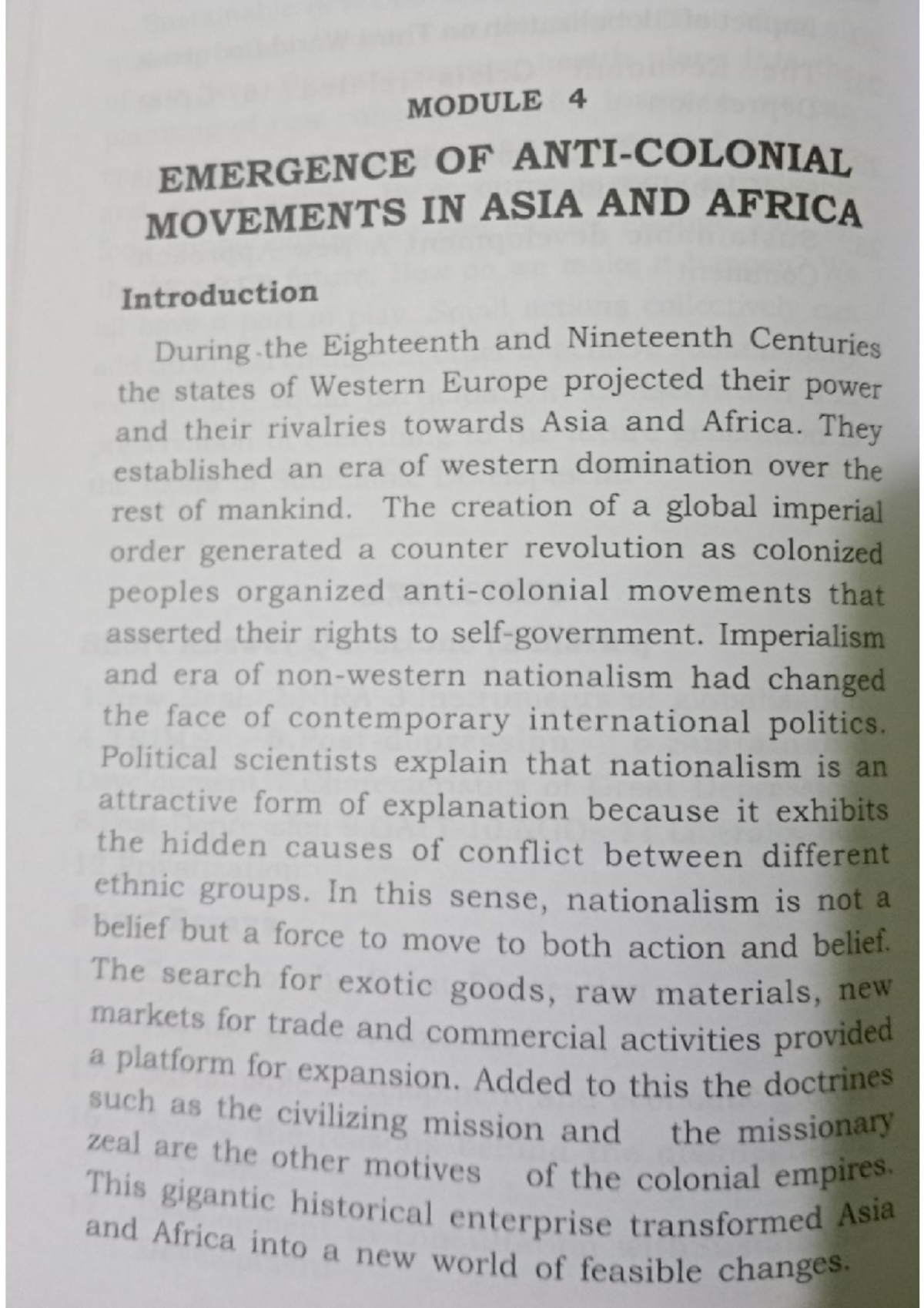 Emergence of anti colonial movement - History-Transition to the ...