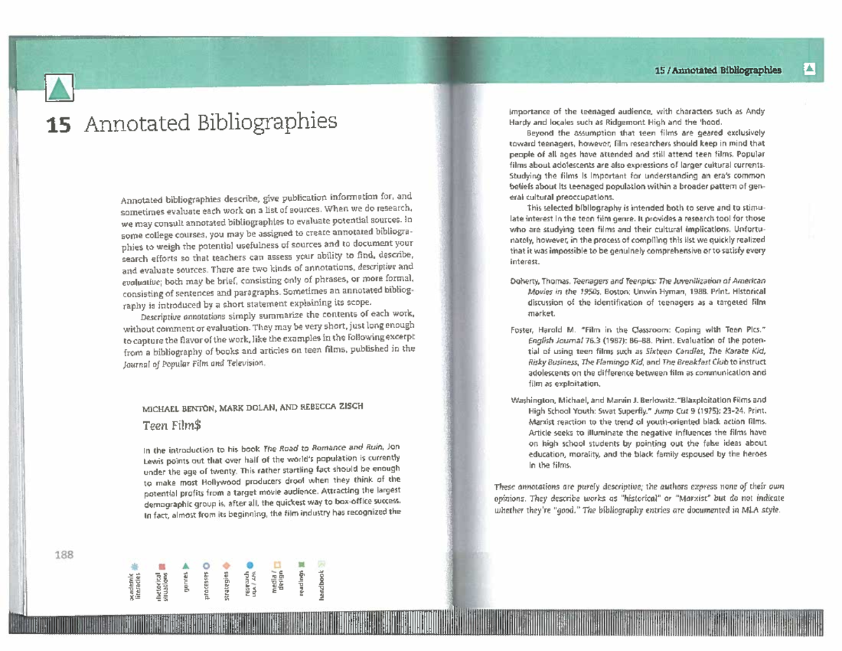 1510 - Week 09 - Annotated Bibliographies Chapter (Norton) d LOev OJ - 15 Annotated ...