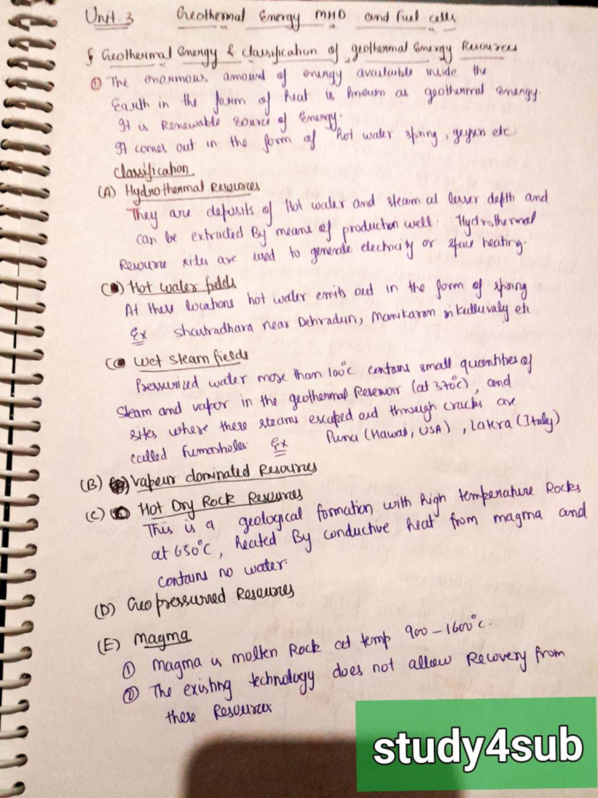 RER 3 - Geothermal Resources and Energy Production Notes - Studocu