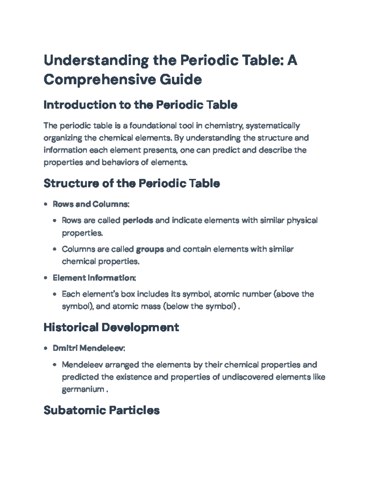 Understanding the Periodic Table: A Comprehensive Guide to Elements ...