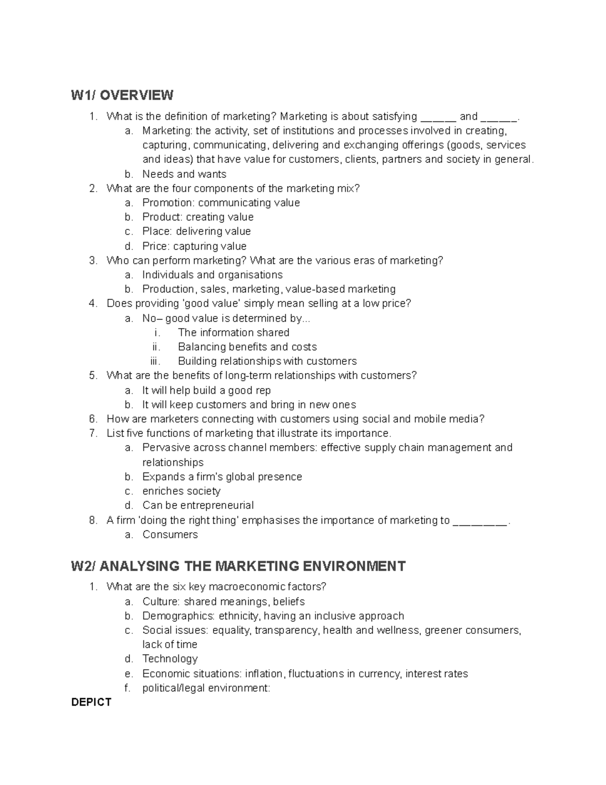 Marketing 101: Key Concepts and Exam Review (Course Code: MKT101) - Studocu