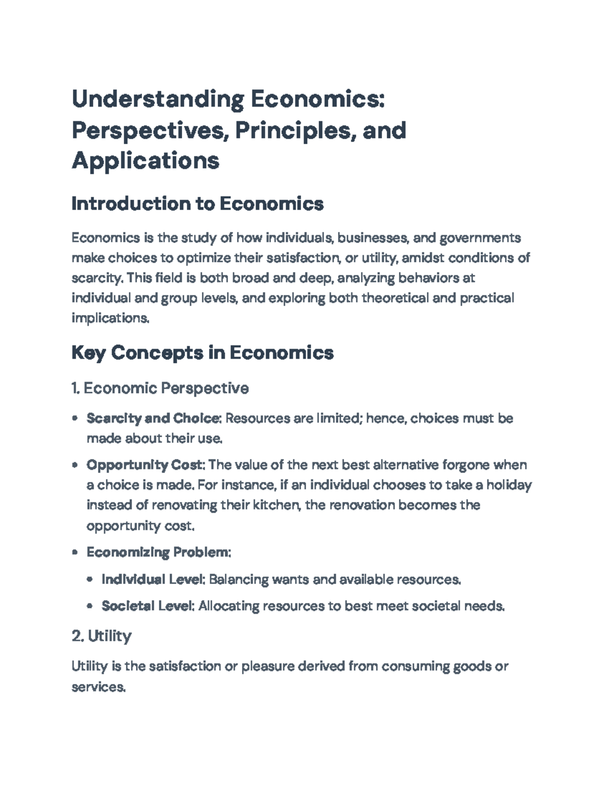 Understanding Economics: Principles, Applications & Concepts ...
