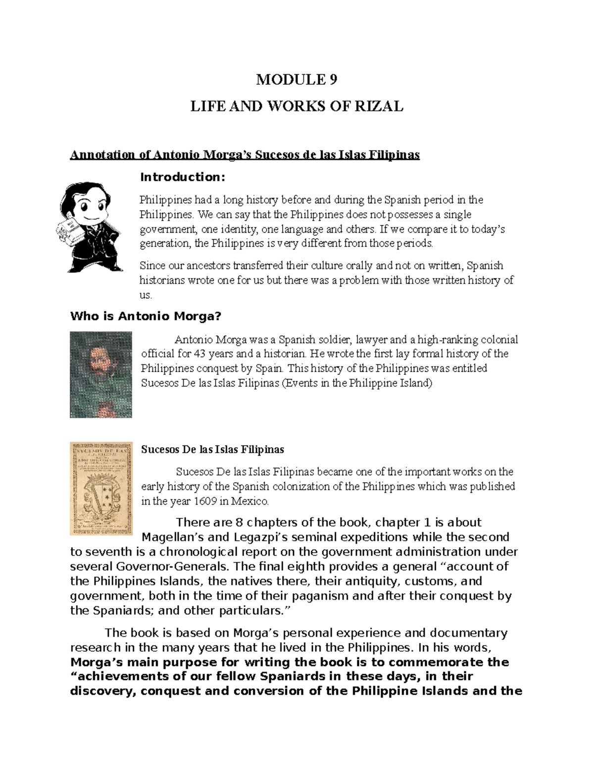 Module 9: Annotation of Morga's Sucesos de las Islas Filipinas - Studocu