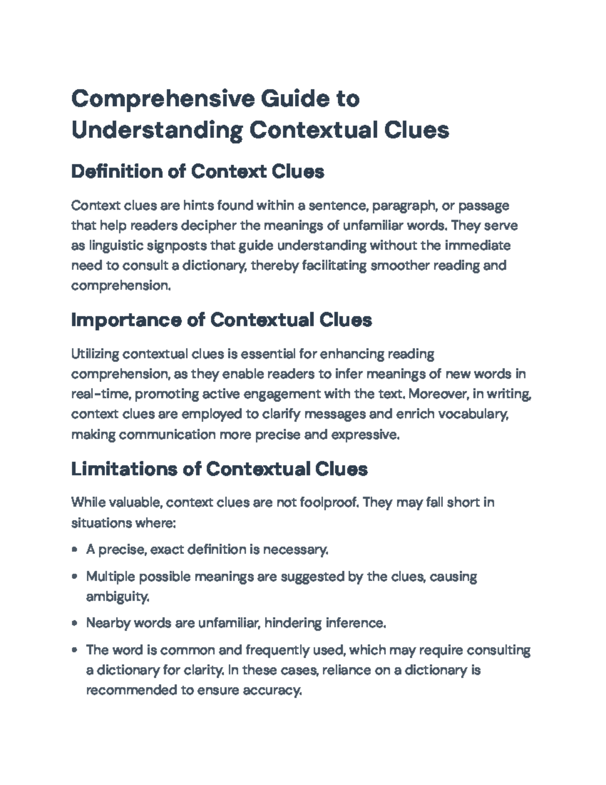 Comprehensive Guide to Context Clues for Enhanced Reading Comprehension ...
