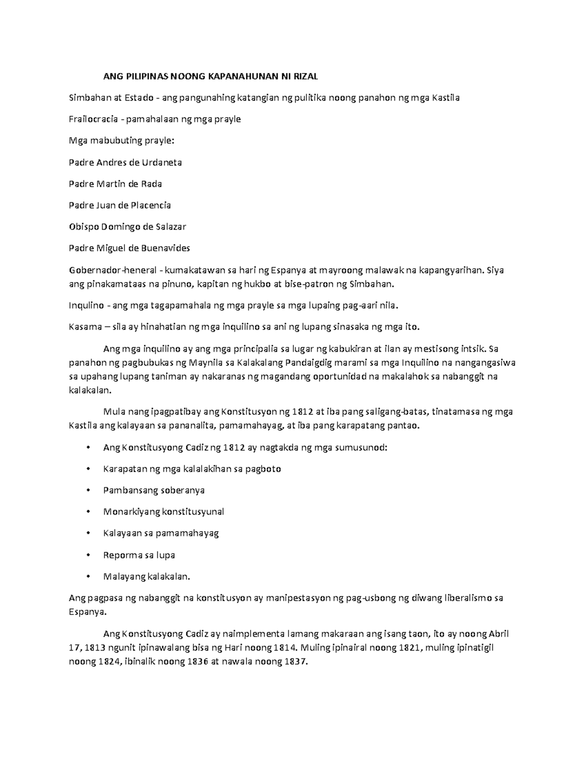 Kabanata 2: Buhay at mga Gawain ni Rizal - Part 2 - Studocu