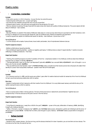 CCEA GCSE Eng Lit unseen prose - GCSE English Literature Unseen Prose ...