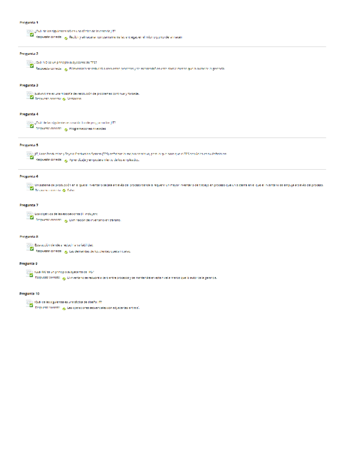 Administración de Operaciones JIT: Preguntas y Respuestas Clave - Studocu