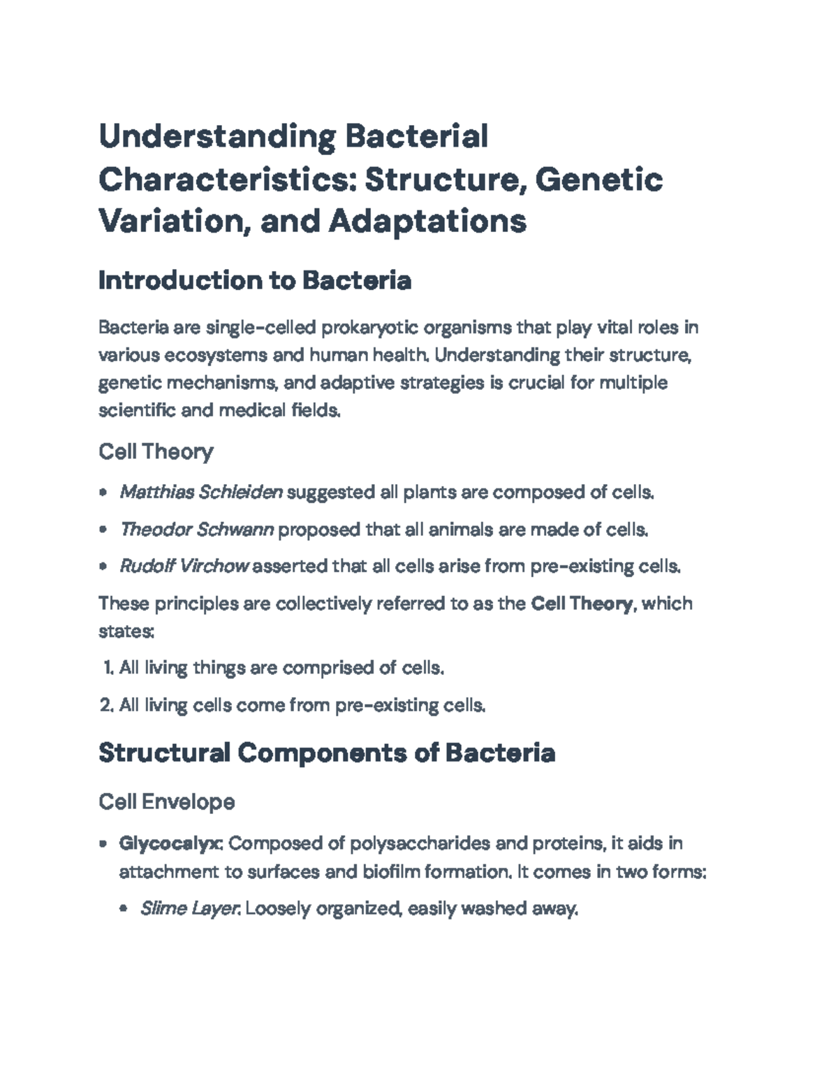 Bacterial Structure and Adaptations: A Comprehensive Overview ...