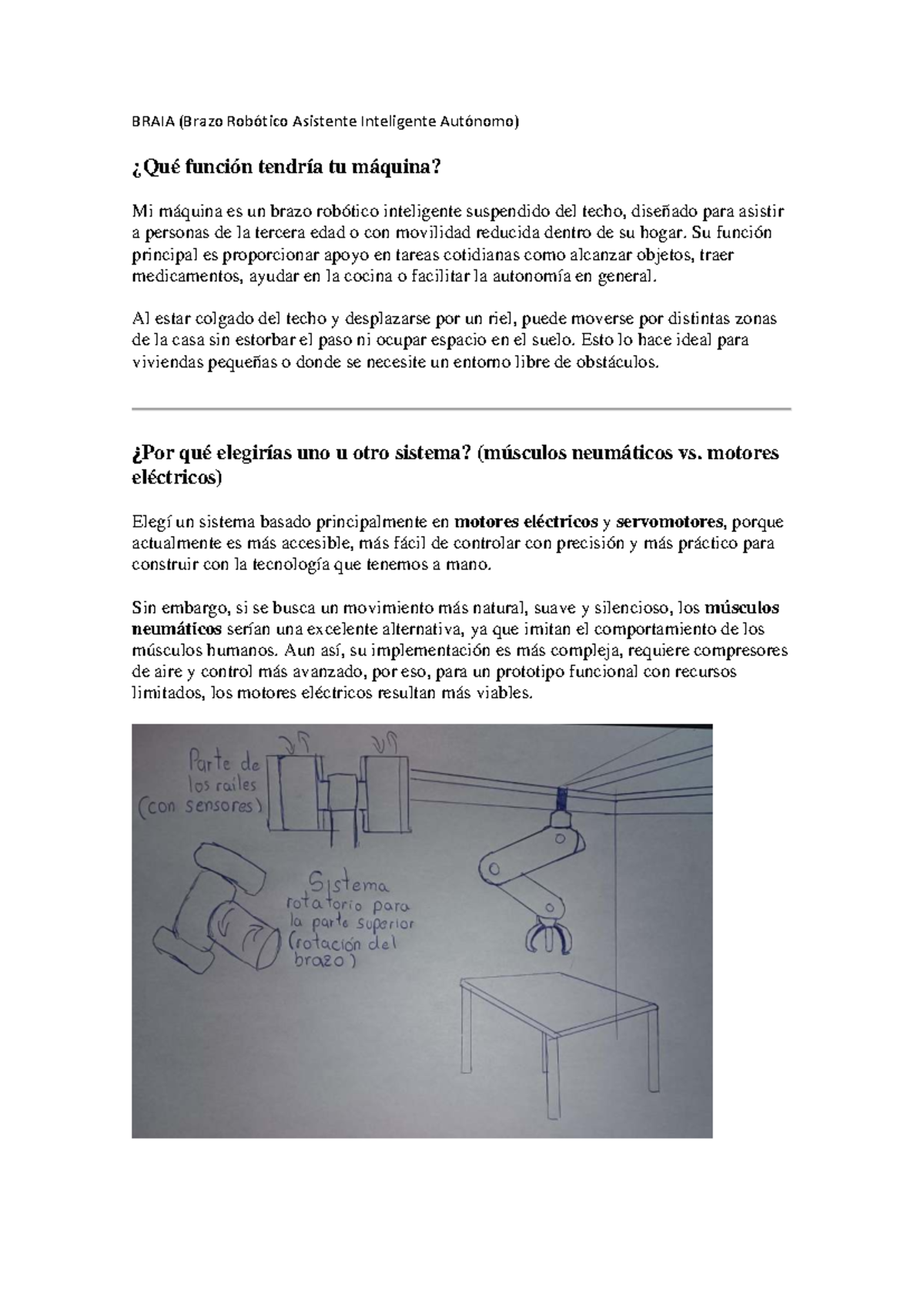 Braia (Brazo Robótico Asistente Inteligente) - Funciones y Componentes ...