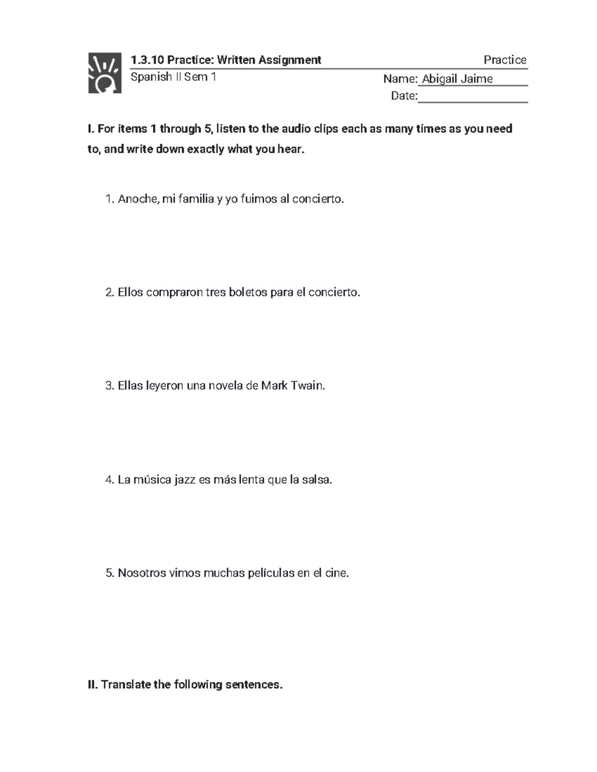 1.3.10 Practice - Written Assignment (Practice) - 1.3 Practice: Written ...