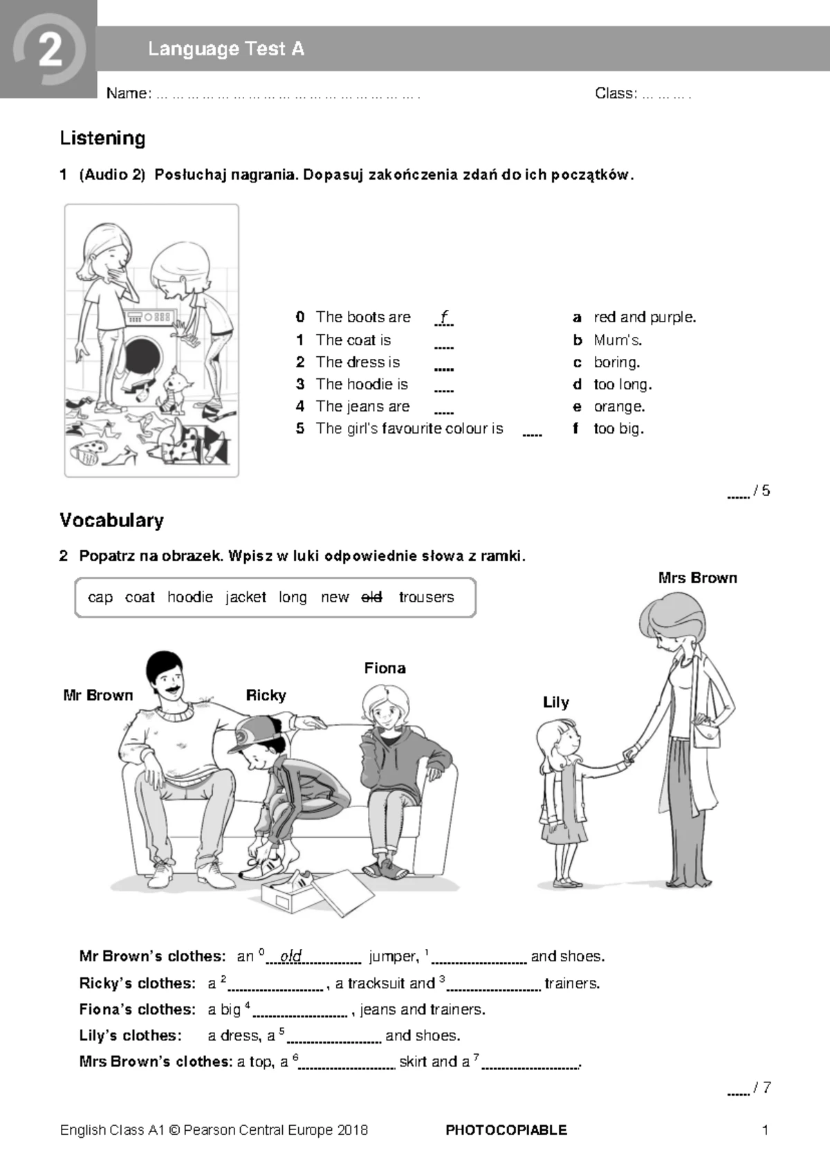 Focus 4 2E Unit 1 Test Answer Key and Scoring Summary - Studocu