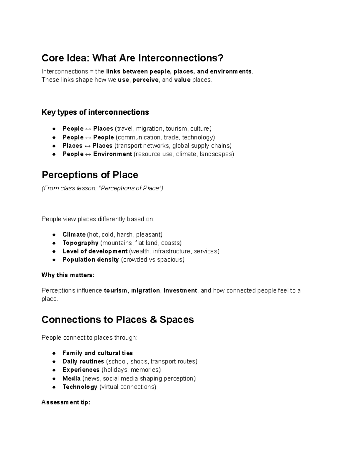 Rev - Geo AT1 - Interconnections: Places & Spaces - Studocu
