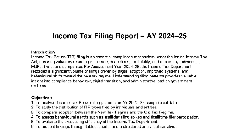 Full ITR Report - Above documents related to subjects in Degree ...