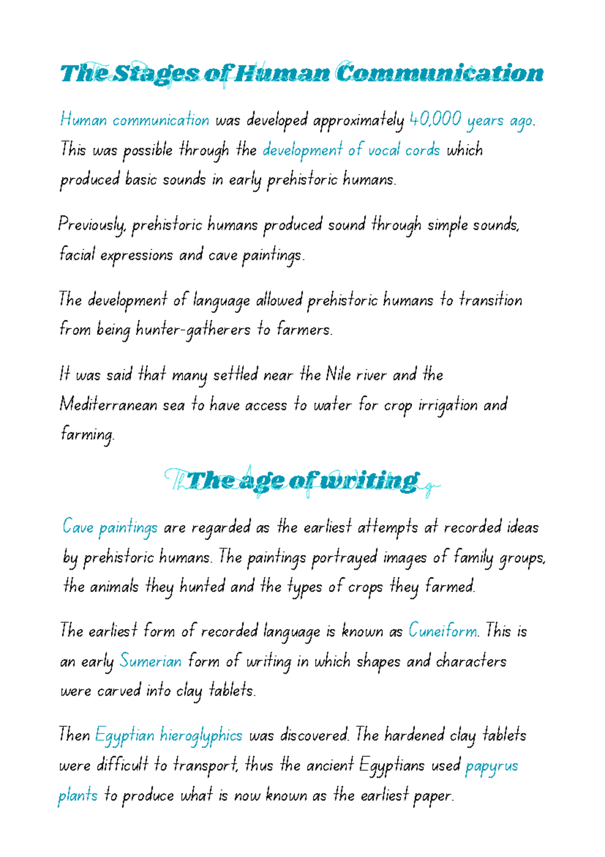 Communication Theory: Stages & Evolution of Human Communication - Studocu