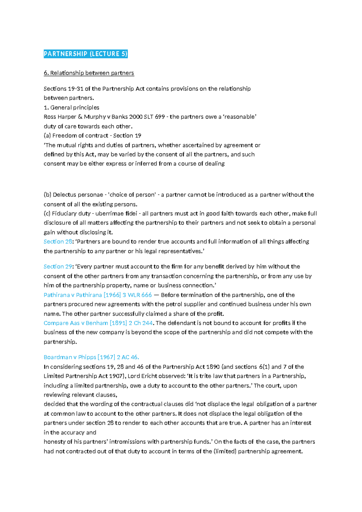 Partnership Lecture 5: Understanding Partner Relationships and Duties ...