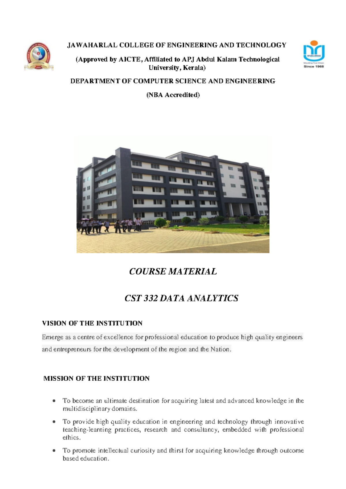 CST 322 Data Analytics Course Overview and Exam Preparation Guide - Studocu