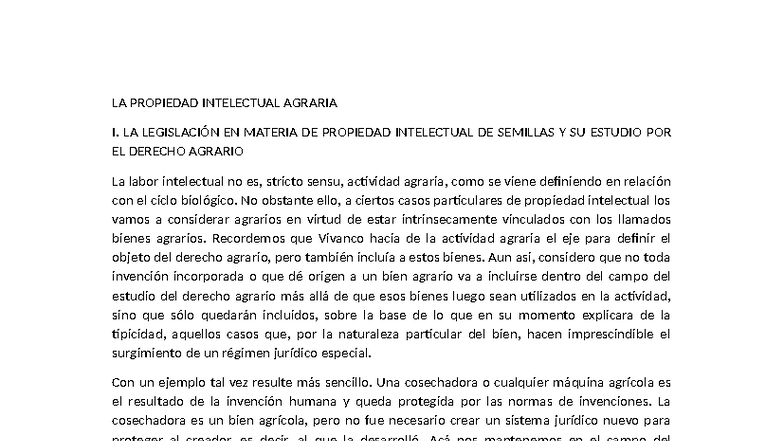 LA PROPIEDAD INTELECTUAL AGRARIA I: LEY 20.247 Y SU IMPACTO EN SEMILLAS ...