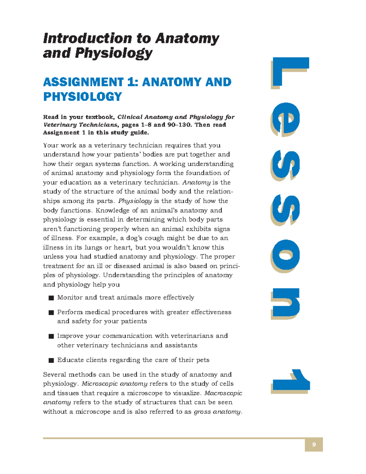 Anatomy and Physiology 1 - Study Guide for Lesson 1 - Studocu