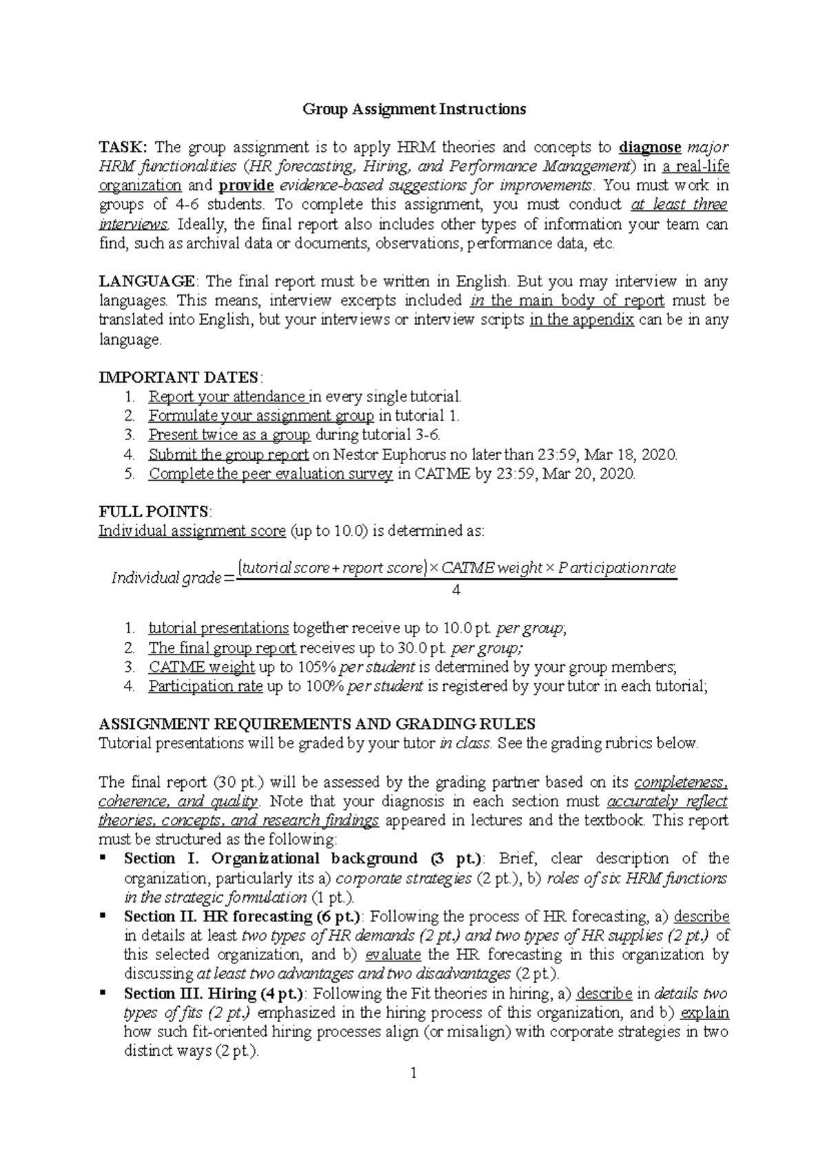 Group Assignment Instructions - You must work in groups of 4-6 students. To complete this ...