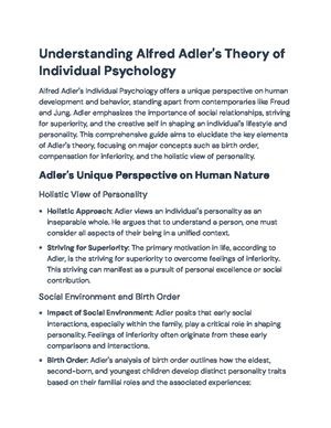 Adler PSY 101: Overview of Individual Psychology Concepts ...