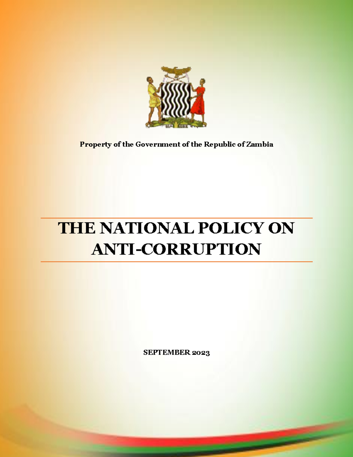 Zambia's National Anti-Corruption Policy 2023: Framework for Action ...