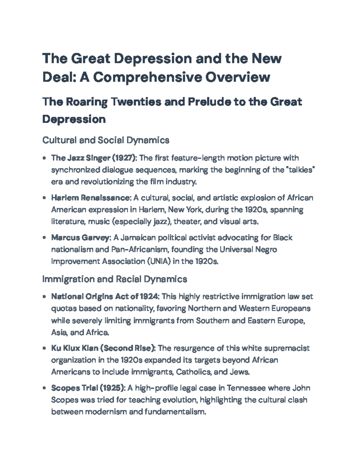 HIST 201: The Great Depression, New Deal & WWII - A Historical Study ...