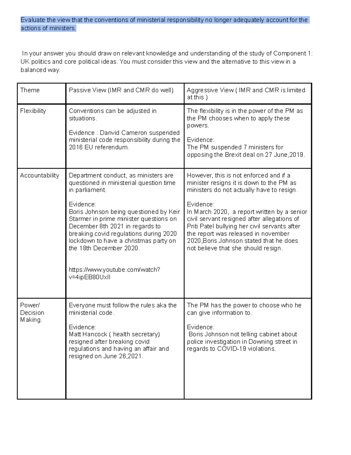 Essay plan IMR AND CMR essay question - Evaluate the view that the ...
