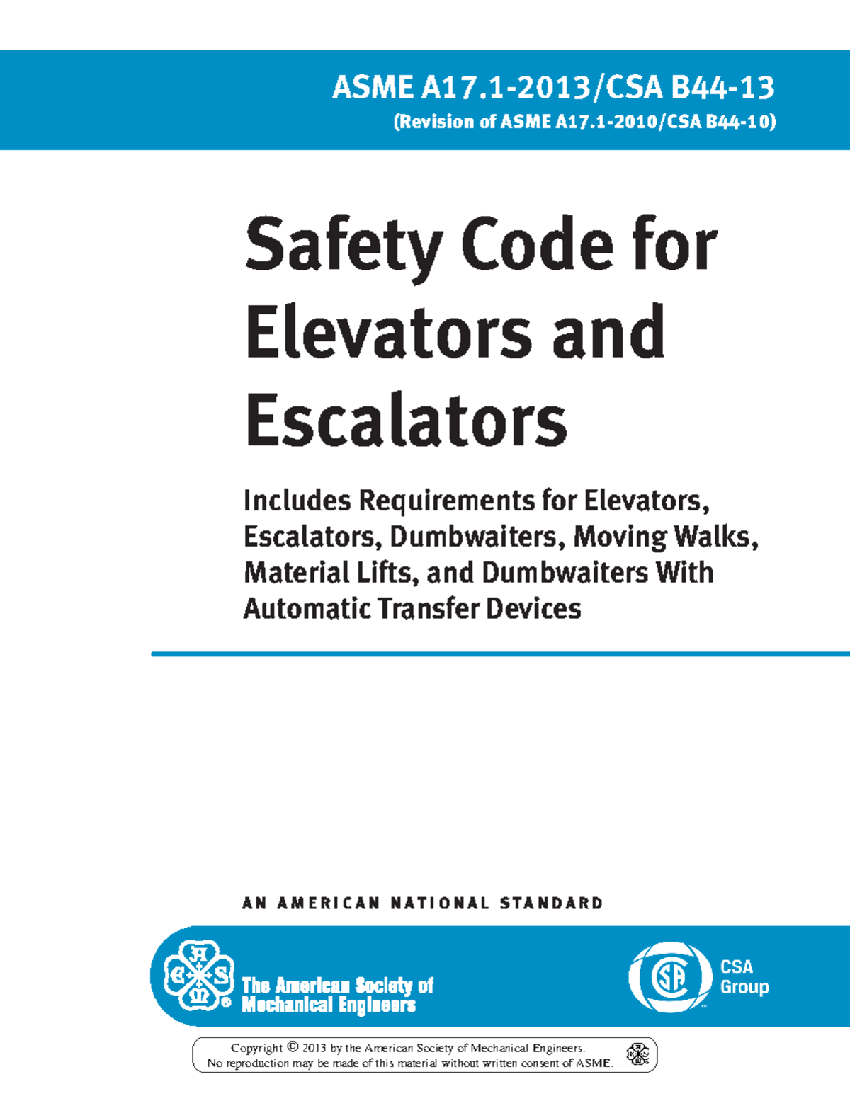 ASME A17 - asme a 17.1 - AN AMERICAN NATIONAL STANDARD ASME A17-2013 ...