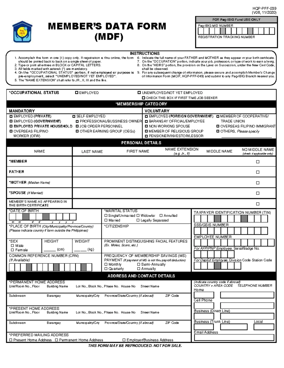 PFF108 Loyalty Card Plus Application Form Instructions - Studocu