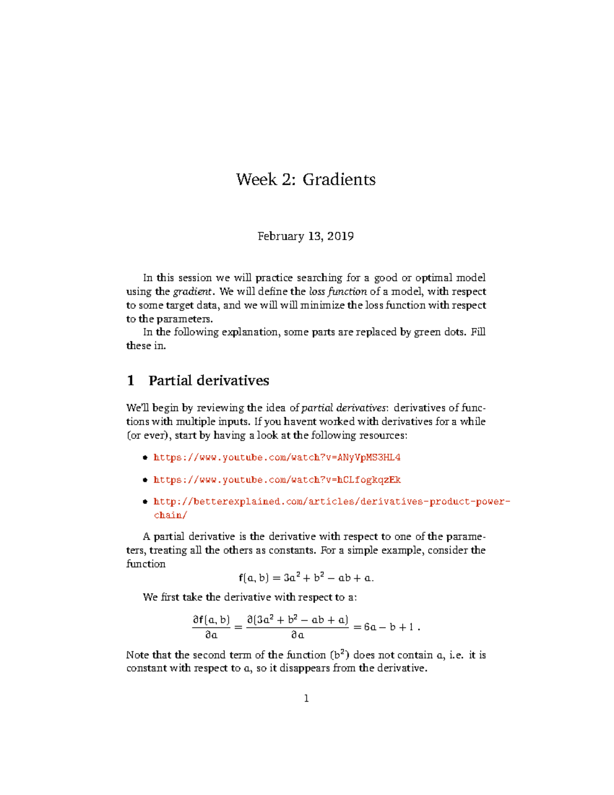 Week 2 Homework Solutions: Gradients and Linear Regression Concepts ...