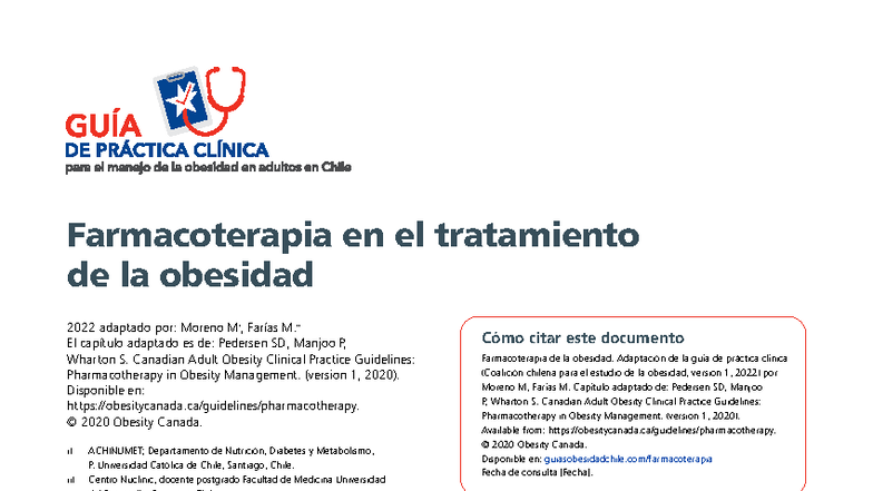 Guía de Práctica Clínica: Farmacoterapia en Obesidad 2022 (Nutrición ...
